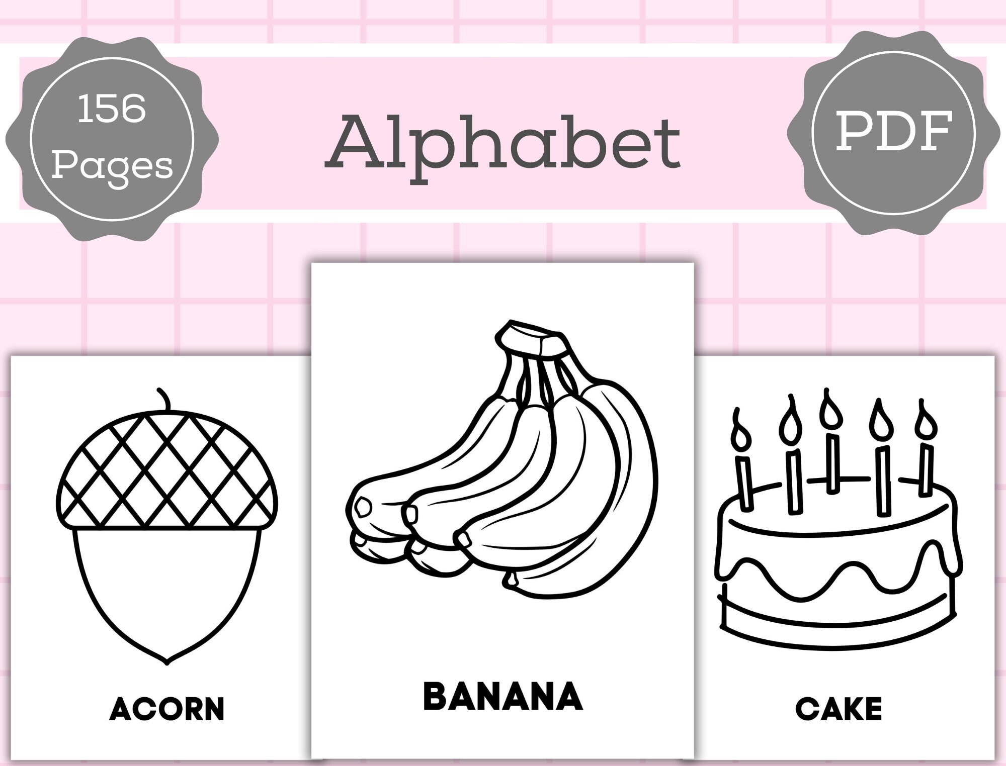 Alphabet Coloring Pages 156 Pages Kids Learning Alphabet - Etsy
