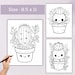 Kawaii Coloring Pages Vol. 4 | 50 Pages | Cute Cactus and Plants | Cute ...