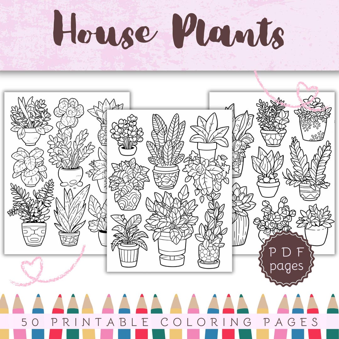 House Plant Coloring Pages | 50 Pages | Plant Coloring Pages | for ...