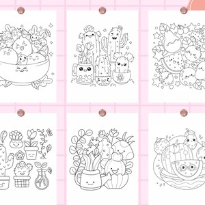 Kawaii Coloring Pages 50 Pages Cute Coloring Pages for - Etsy
