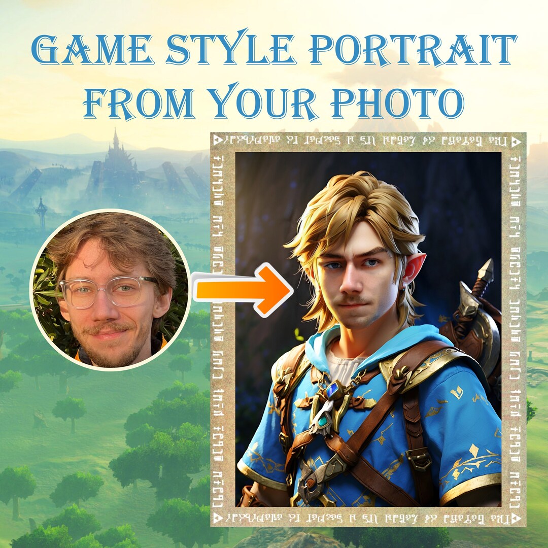 Zelda Style Portrait From Your Photo Game Box Art, Boyfriend/girlfriend ...