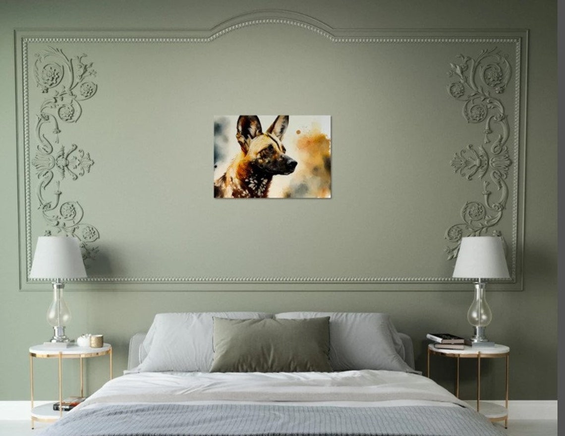 African Hunting Dog Poster | Digital Watercolor Print | Instant ...