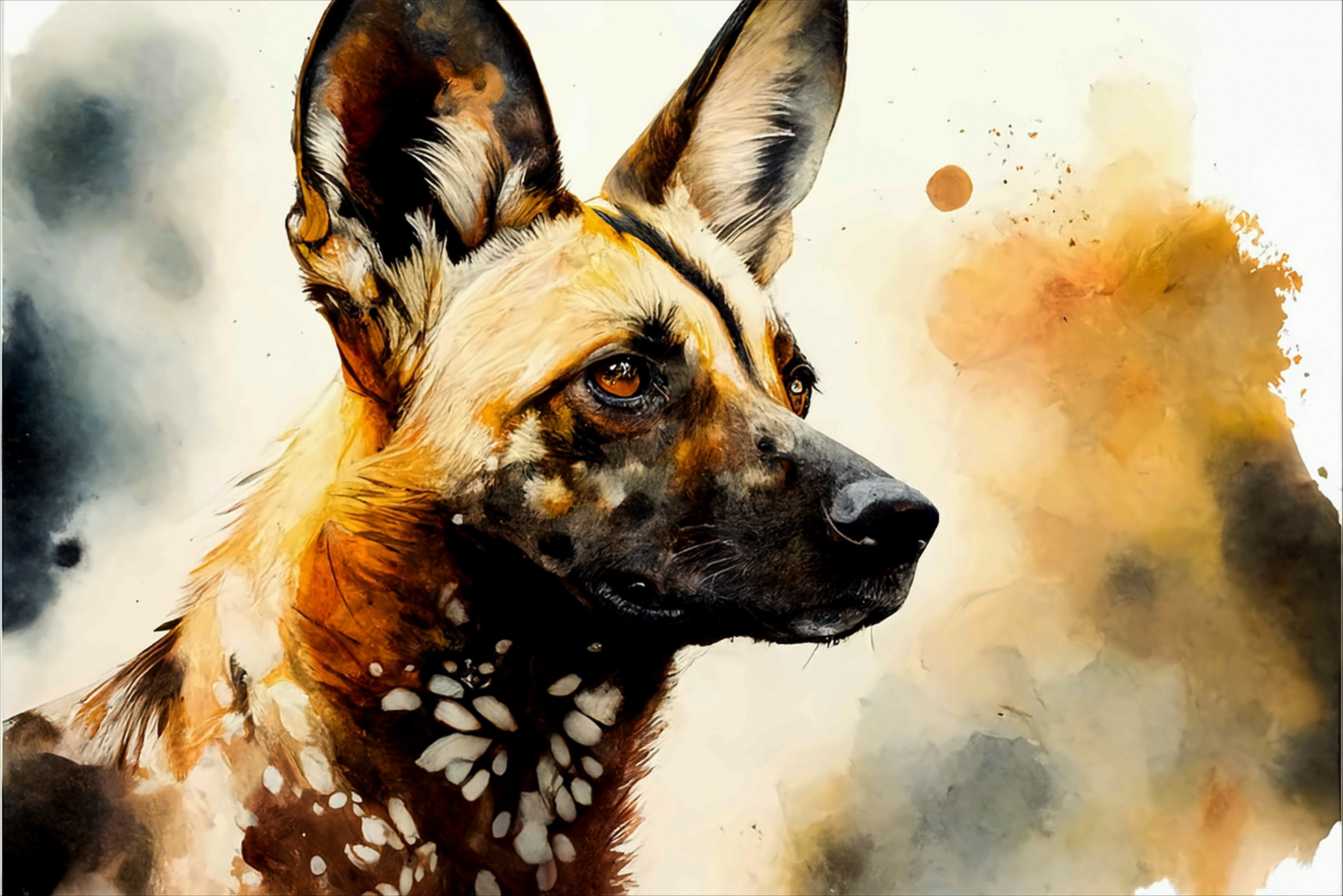African Hunting Dog Poster | Digital Watercolor Print | Instant ...