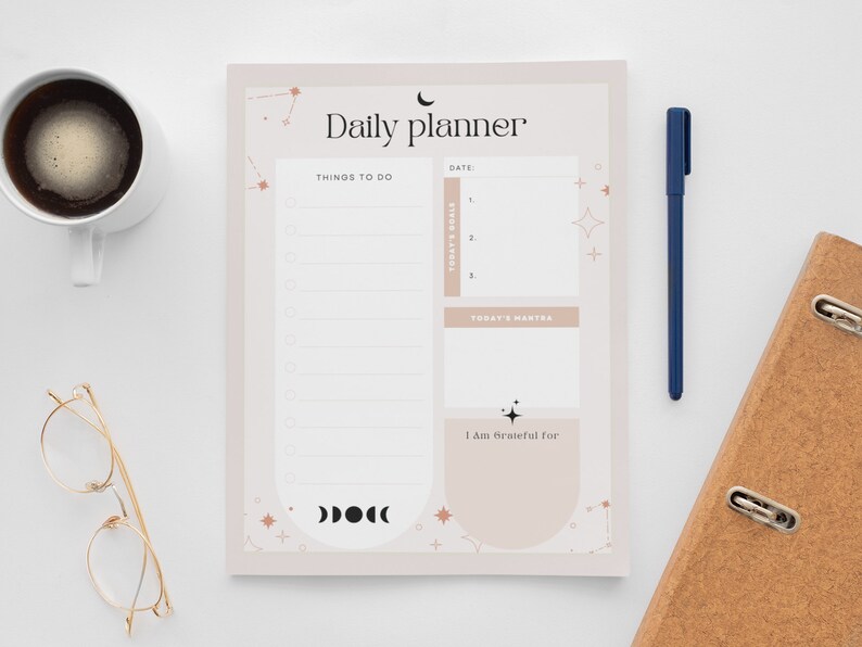 Daily Planner Printable, Instant Download, Daily Planner, Daily ...