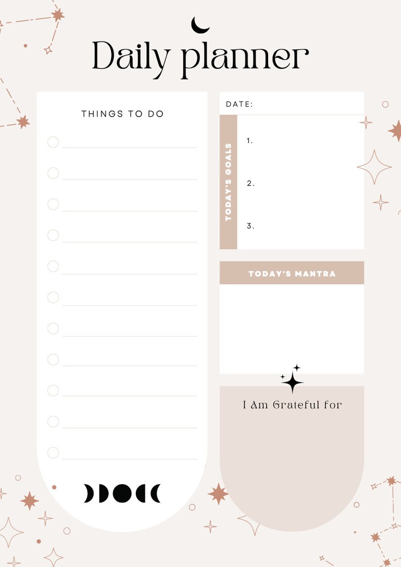 Daily Planner Printable, Instant Download, Daily Planner, Daily ...