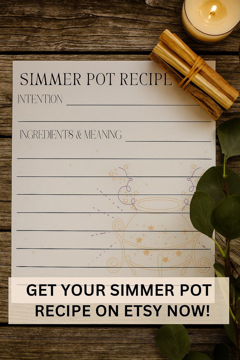 Simmer Pot Recipe Card - Etsy