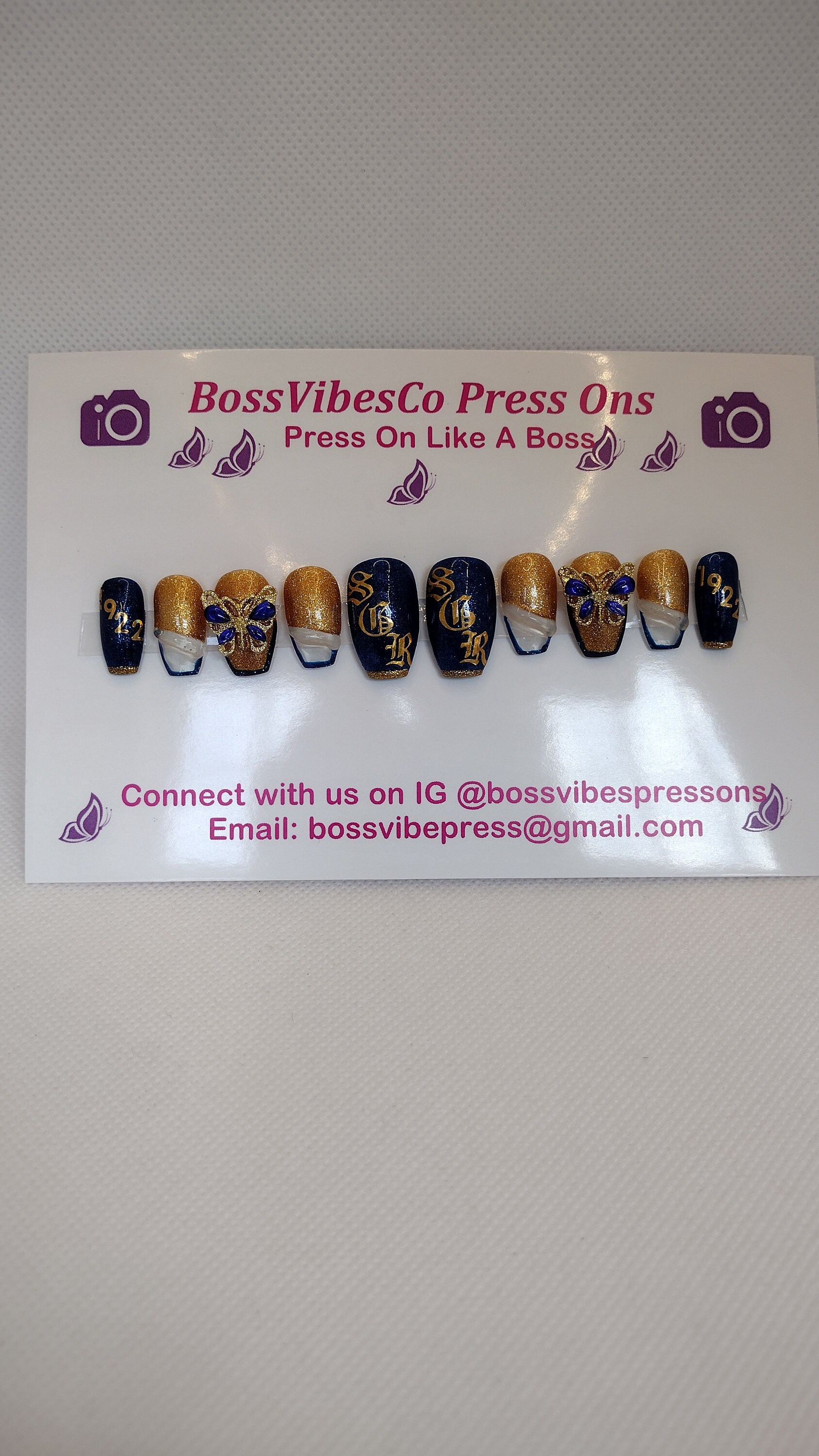 Sigma Gamma Rho Nails Hollow Tip Vibing - Etsy