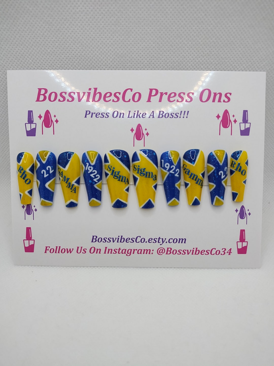 Sigma Gamma Rho Nails ( Sigma Geometric) - Etsy