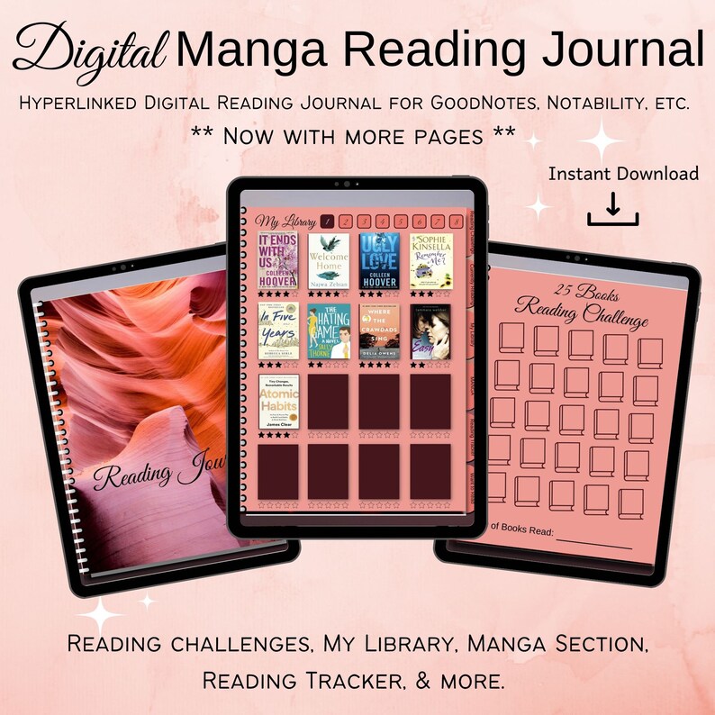 Digital Manga Reading Journal, Reading Tracker, Digital Journal, Book ...
