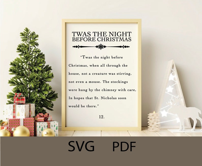 Twas the Night Before Christmas Page SVG & PDF - Etsy