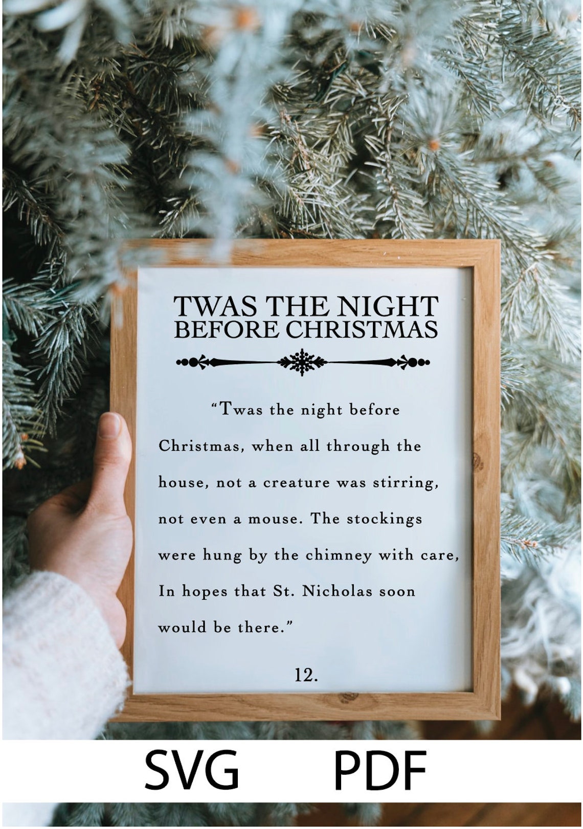 Twas the Night Before Christmas Page SVG & PDF - Etsy