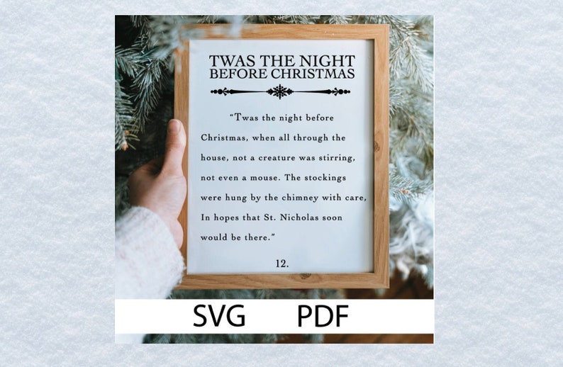 Twas the Night Before Christmas Page SVG & PDF - Etsy