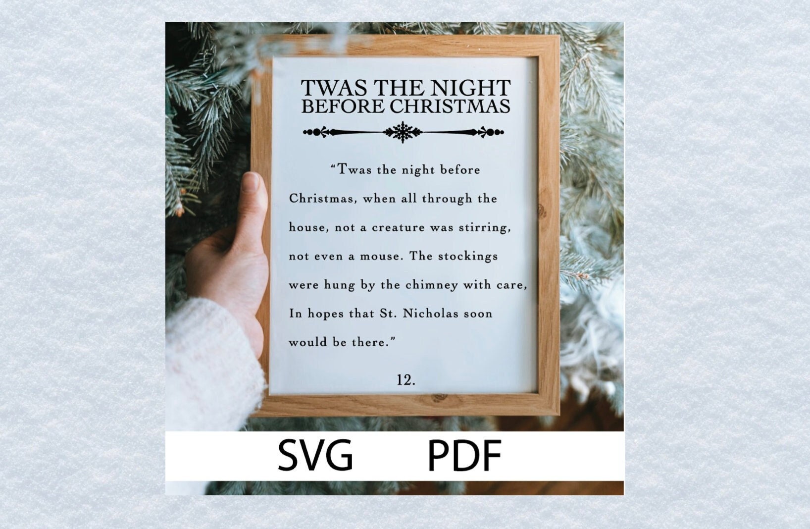Twas the Night Before Christmas Page SVG & PDF - Etsy
