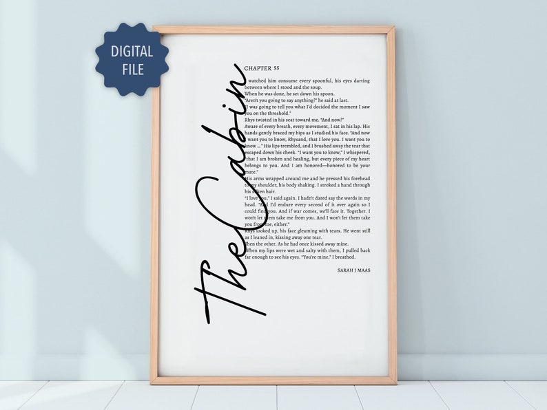 ACOTAR Chapter 55, the Cabin Print: Sarah J Maas (digital Download) - Etsy
