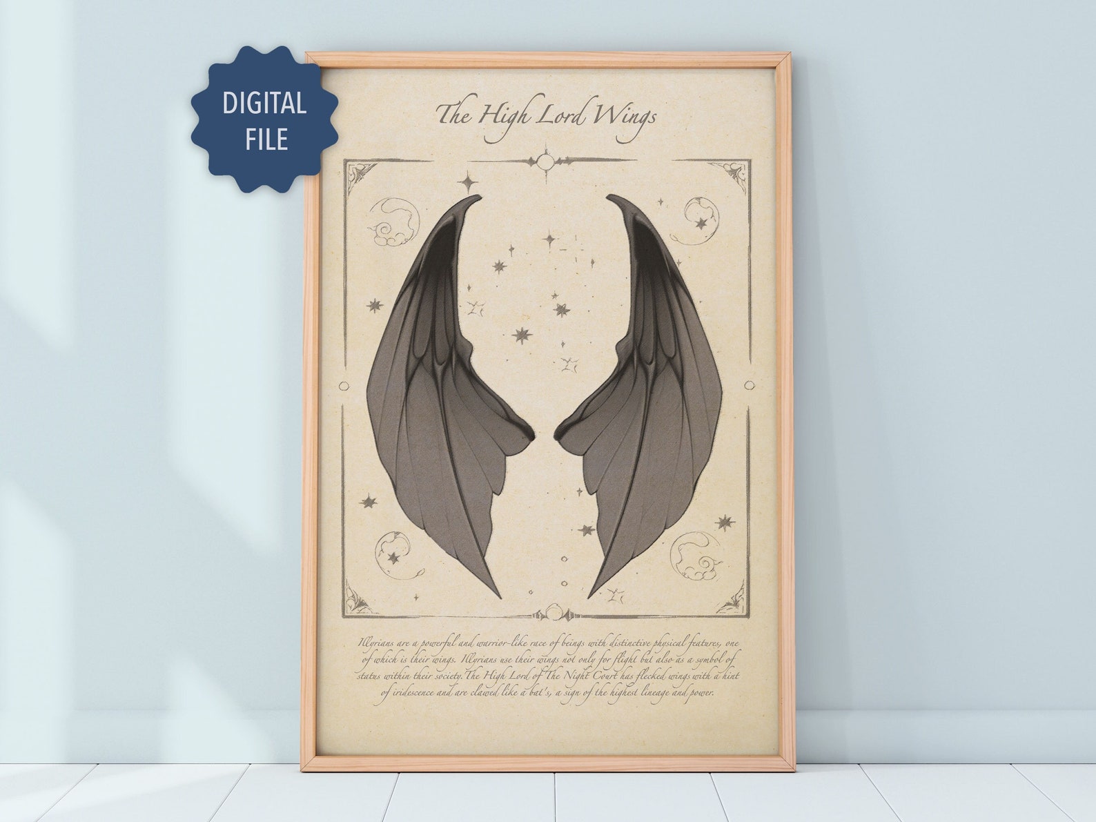High Lord Wings Poster: ACOTAR Rhysand Illyrian Art (digital Download ...