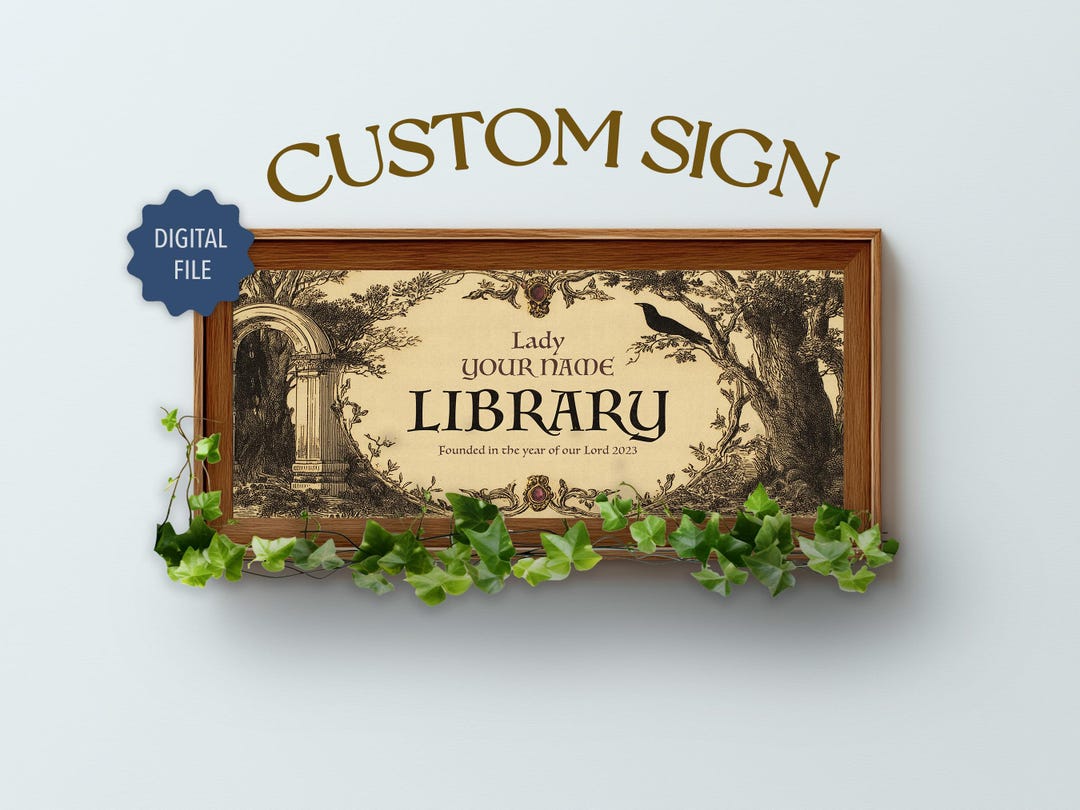 Custom Text Library Print: Personalised Book-nook Art, DIGITAL ...