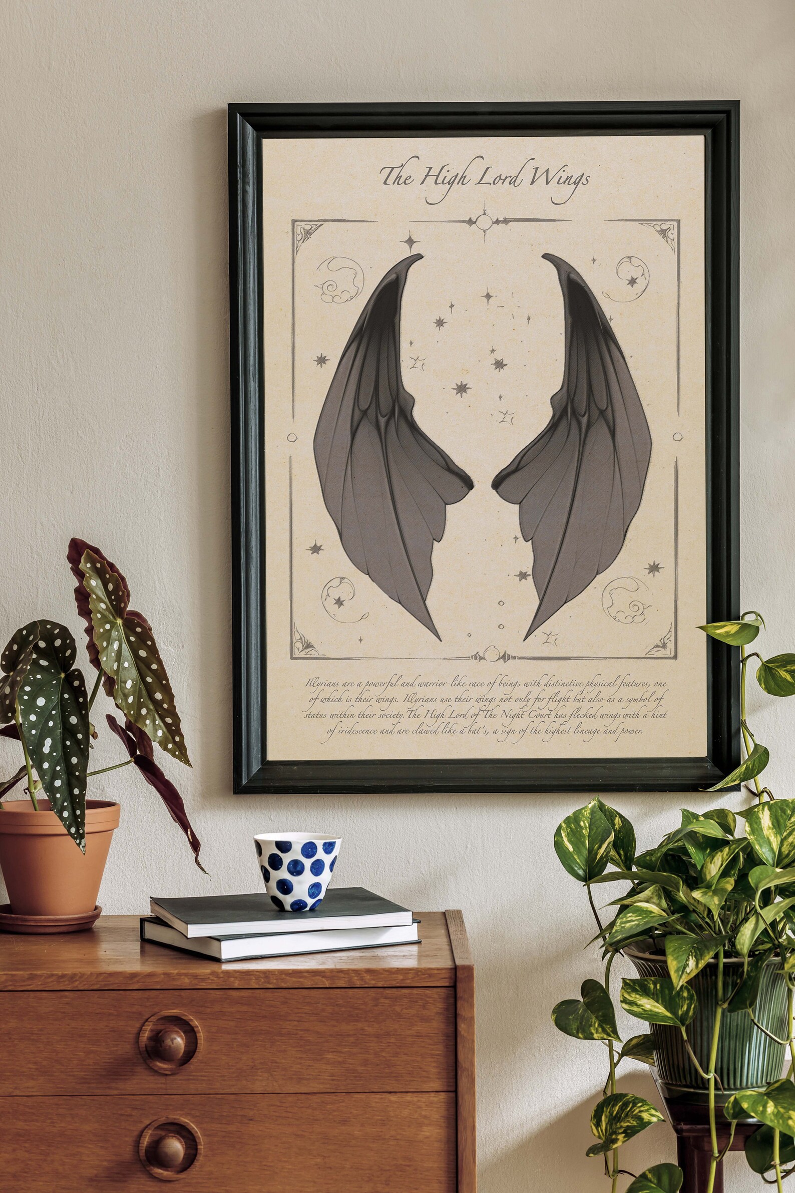 High Lord Wings Poster: ACOTAR Rhysand Illyrian Art (digital Download ...