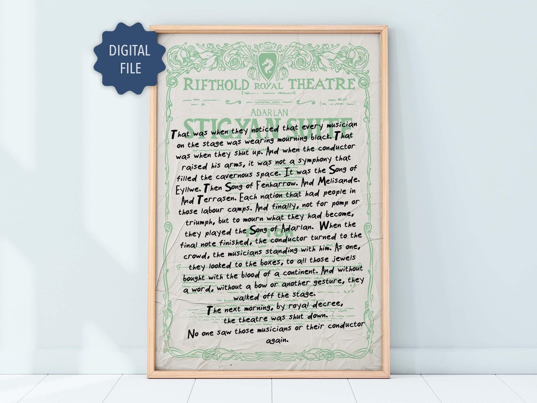 Rifthold Musicians Poster|tog Inspired| Boho Poster |digital Download ...