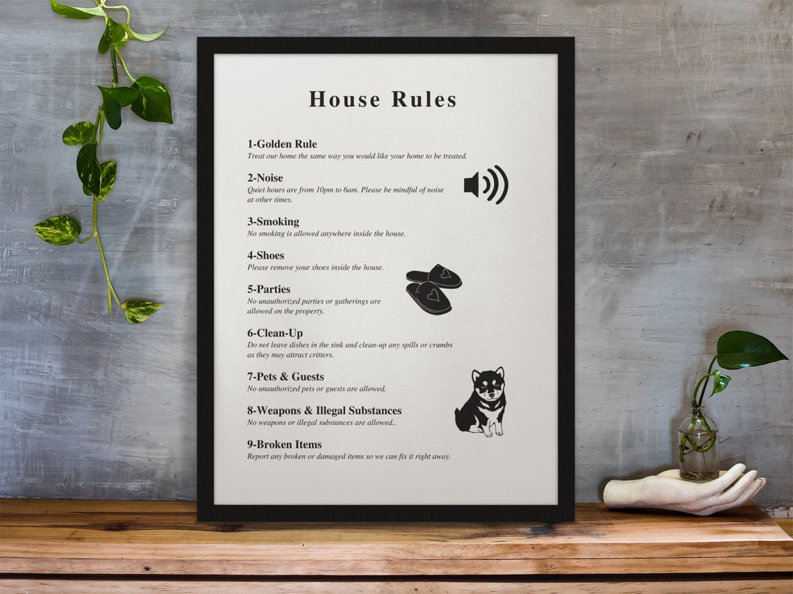 1 Page Airbnb House Rules Sign in 3 Sizes - Letter | 8x10 | A4 - Etsy