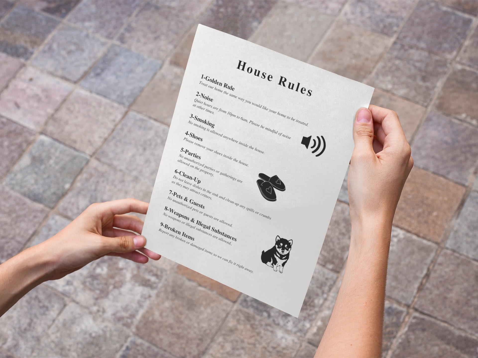 1 Page Airbnb House Rules Sign in 3 Sizes - Letter | 8x10 | A4 - Etsy
