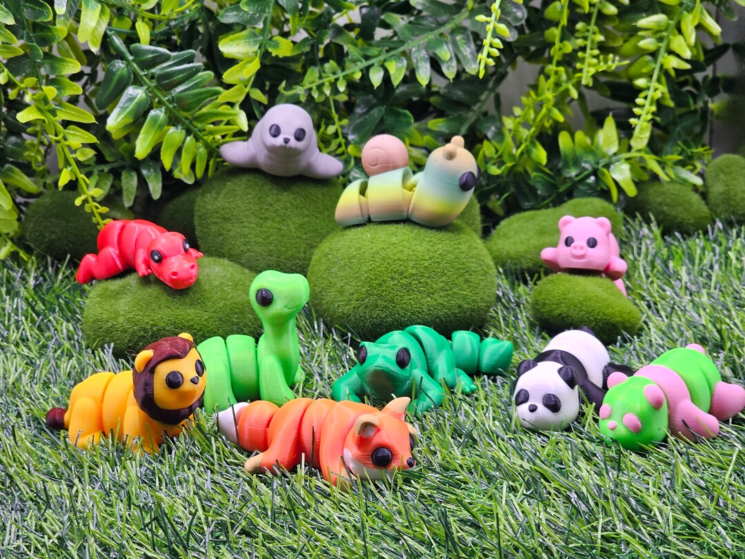 Cute and Fun 3D Printed Baby/tiny Zou3d Articulated Axolotl, Cat, Croc ...