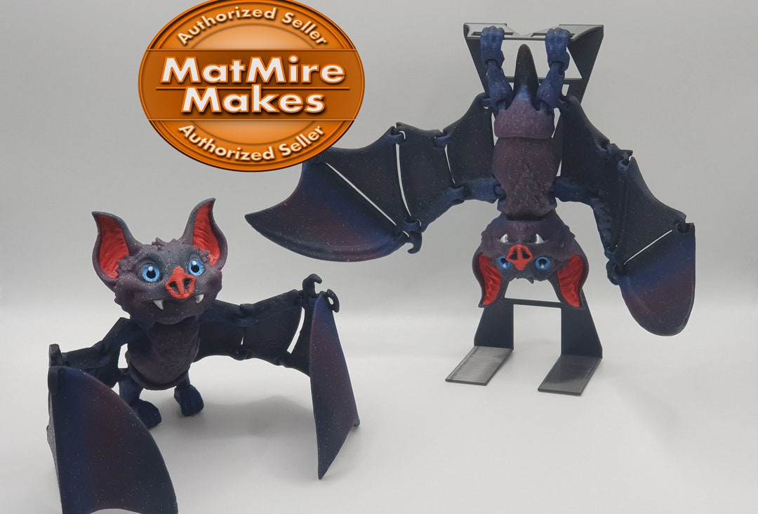 Adorable 3D Printed Bat, Flapping Articulated Wings, Desktop Toy - Etsy UK