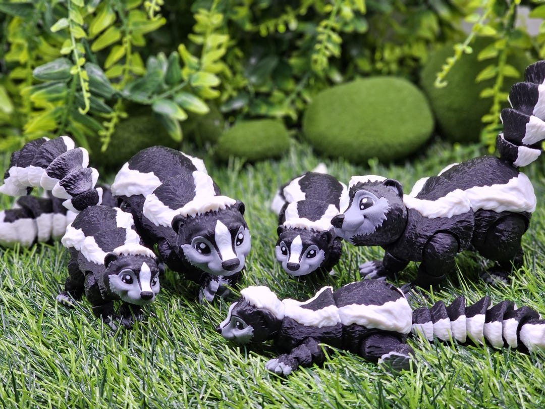 Articulated 3D Printed Skunk - Flexible Fidget | Poseable Animal ...