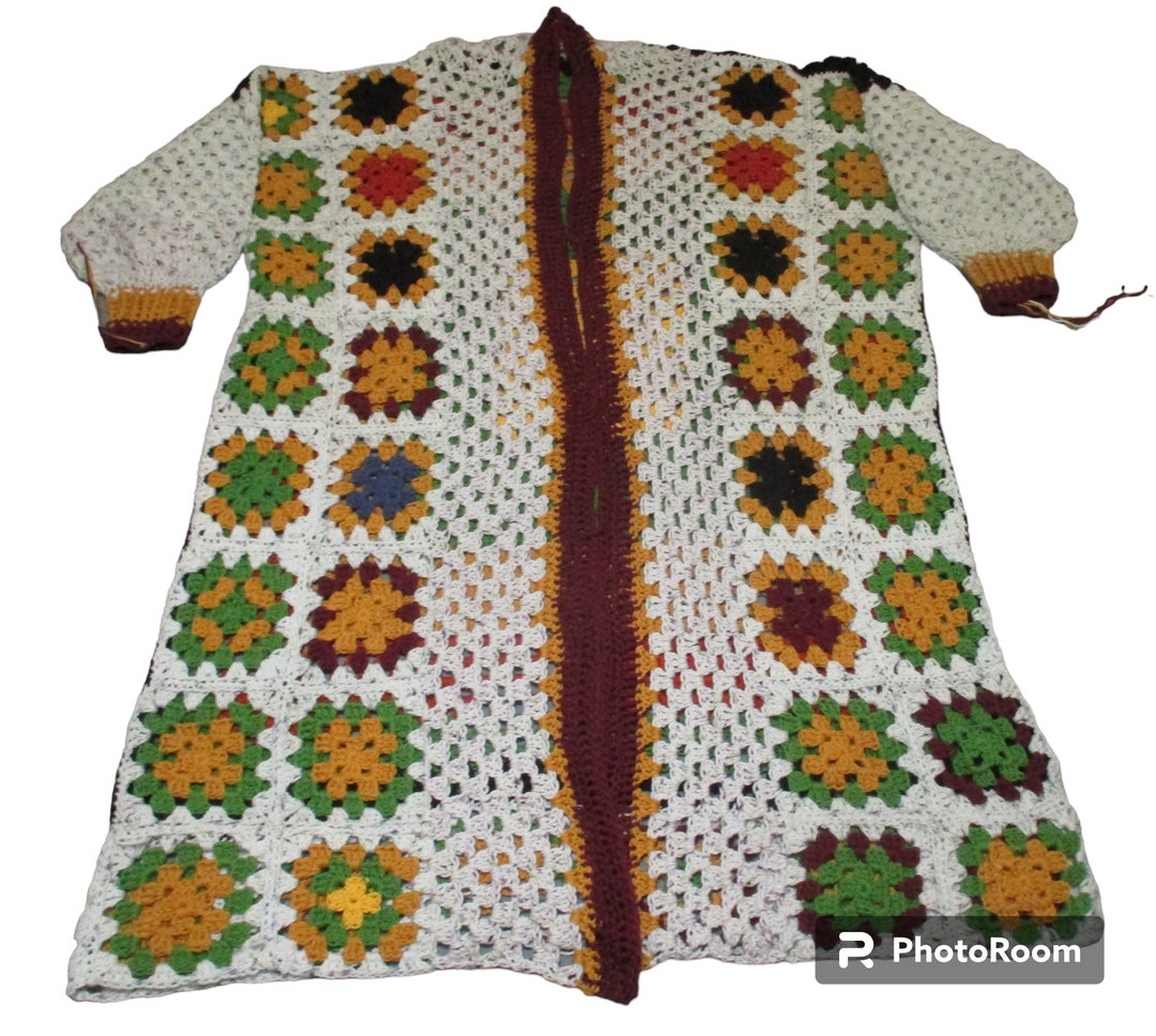 Plus-sized, Granny-square Duster - Etsy