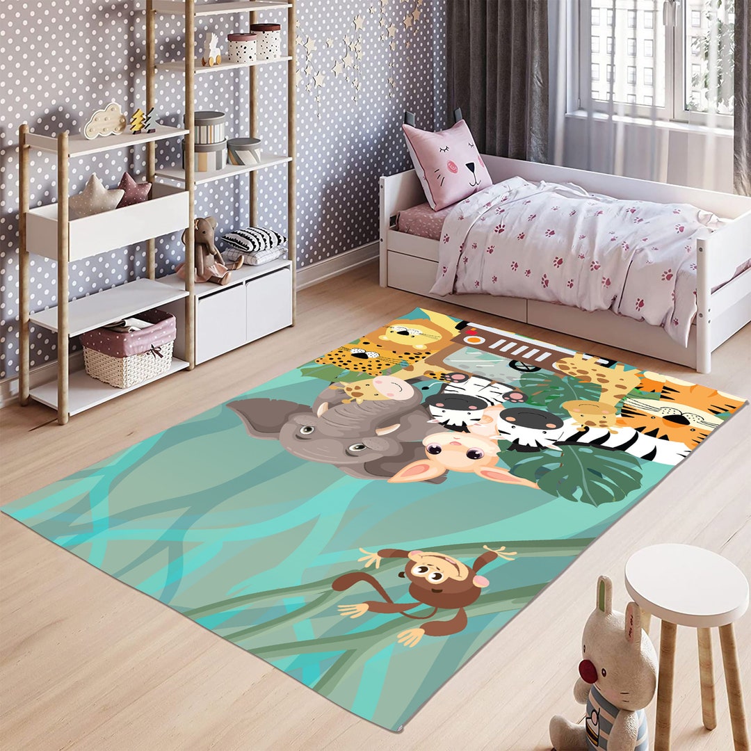 Animal Safari Kids Yoga Mat - Etsy