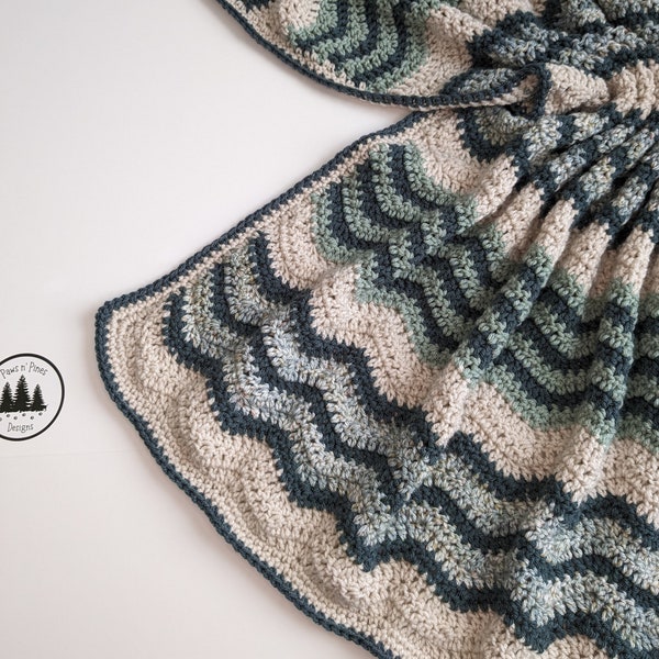 Blue Ripple Afghan - Etsy