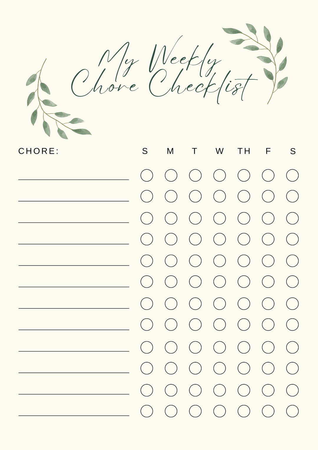 Boho Weekly Chore Checklist | Digital Download | Journaling Page | - Etsy