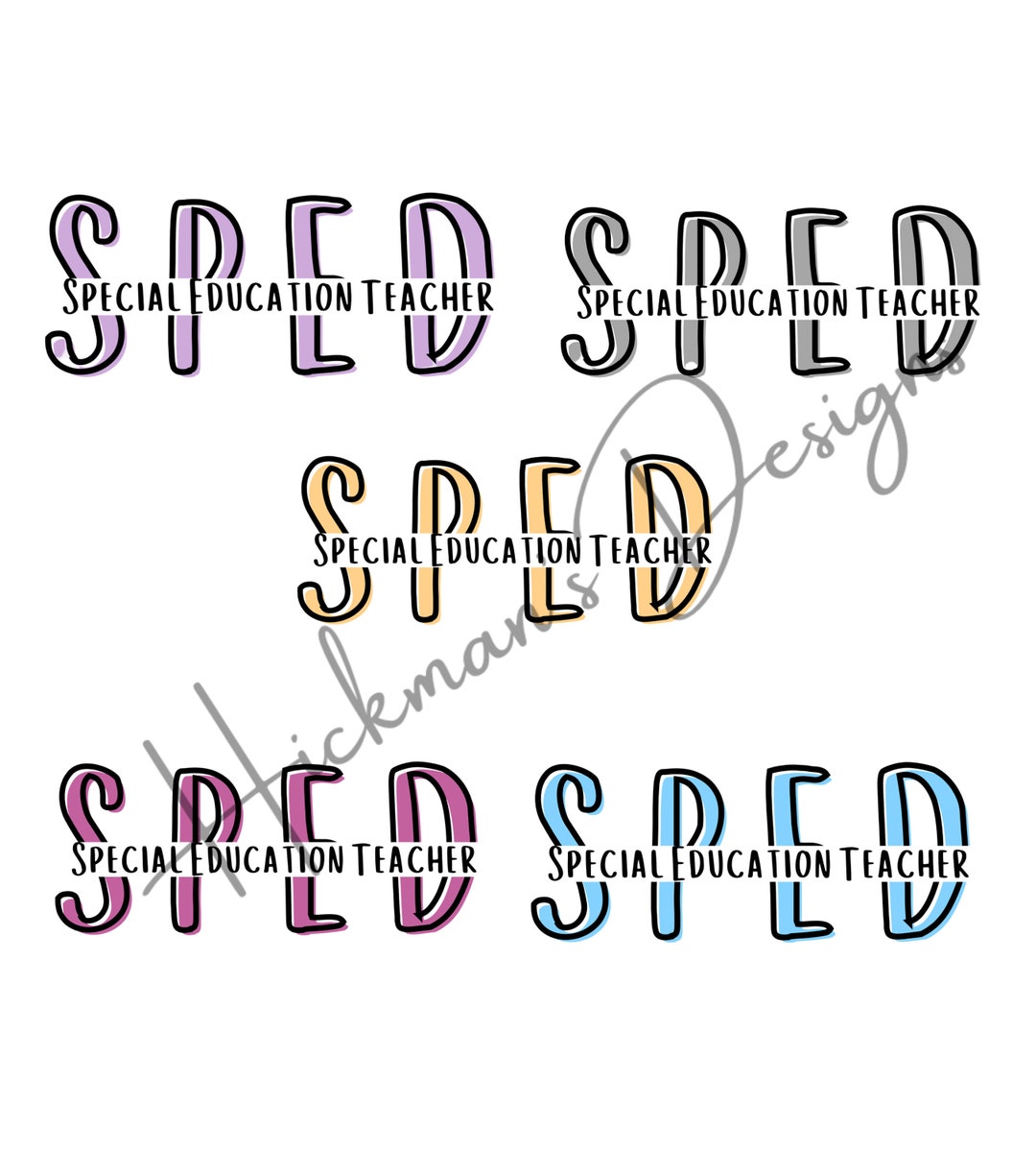 Special Education Teacher SPED Design ALL COLORS Png - Etsy