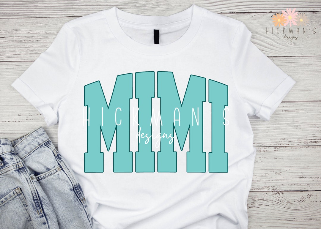 Varsity Letters Mimi, Teal, Png File, Mothers Day - Etsy