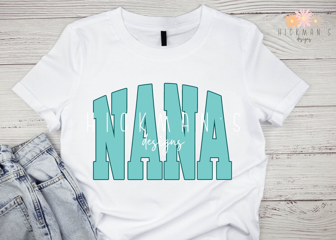 Varsity Letters Nana, Png File, Teal, Mothers Day - Etsy