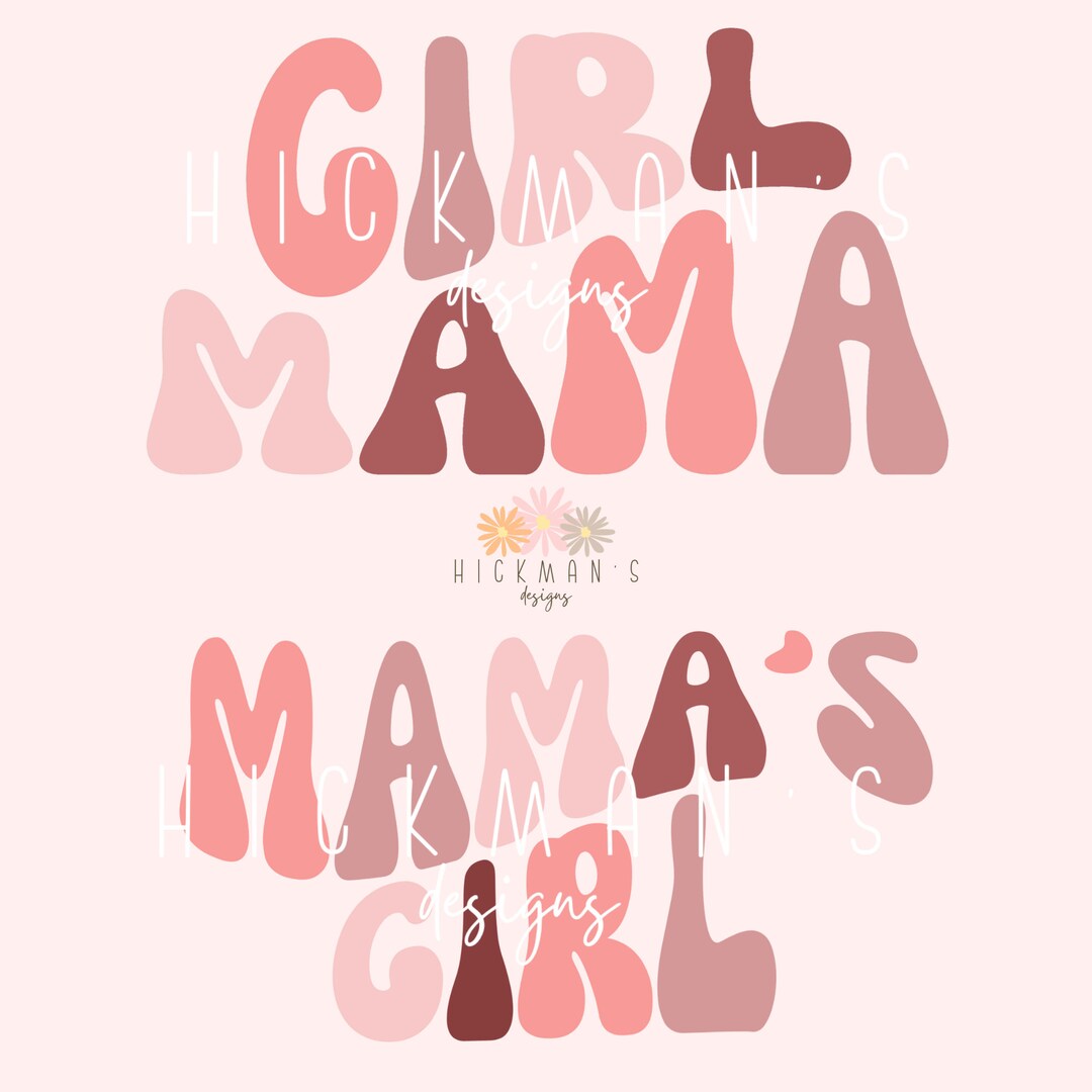Girl Mama and Mamas Girl, Pink, Png, Groovy, Wavy, Retro - Etsy