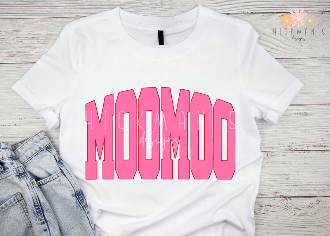 Varsity Letters Moomoo, Png File, Pink, Mothers Day - Etsy