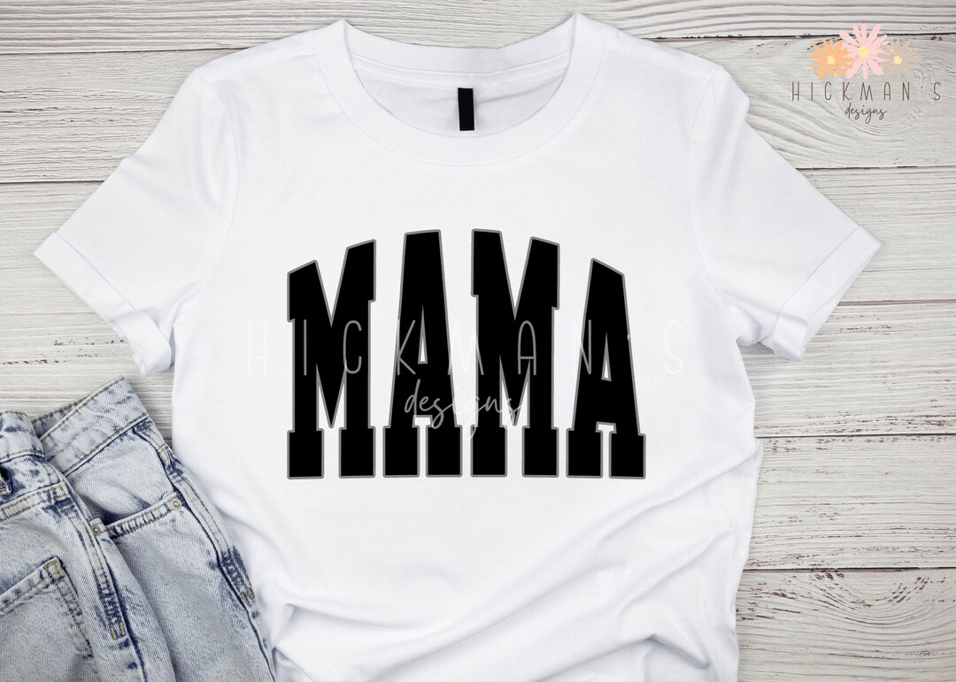 Varsity Letters Mama, Png File, Black and Grey - Etsy