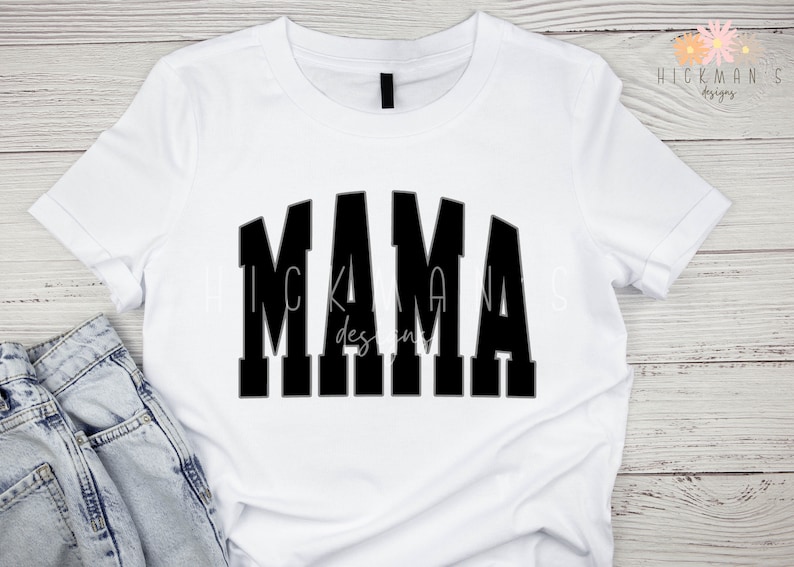 Varsity Letters Mama, Png File, Black and Grey - Etsy