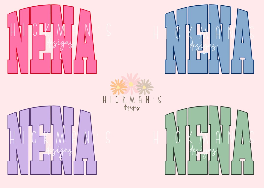 Varsity Letters Nena, 4 Png Files, Purple, Pink, Blue, Green, Mother’s ...