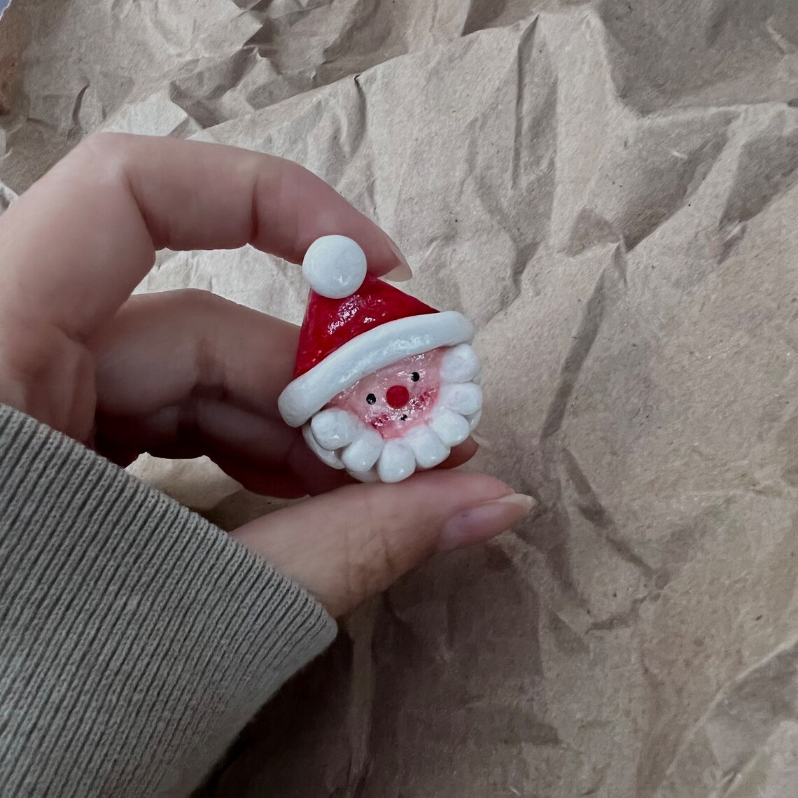 Handmade Father Claus Refrigerator Magnets Made by Stone Plastic Clay ...