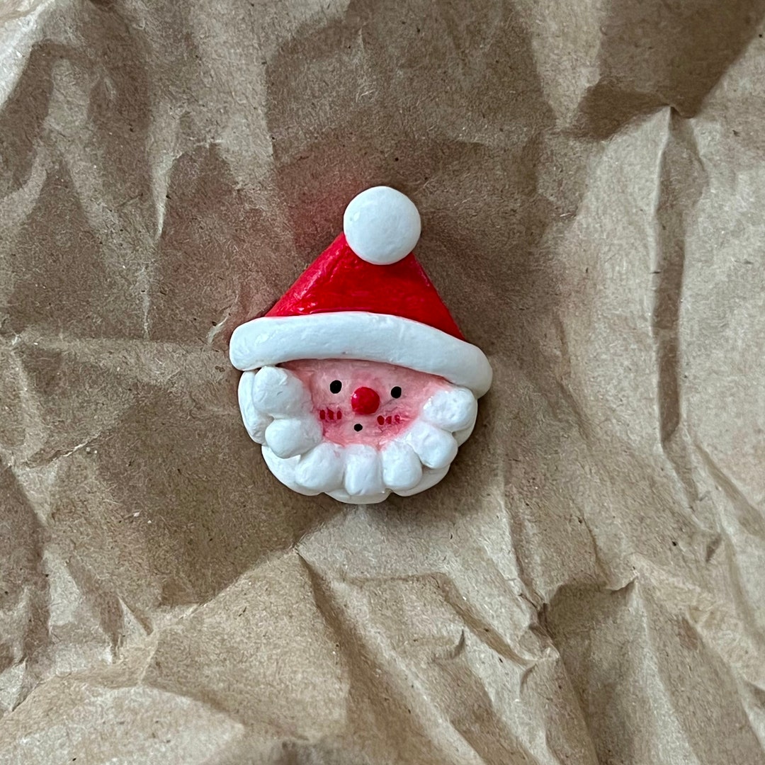 Handmade Father Claus Refrigerator Magnets Made by Stone Plastic Clay ...