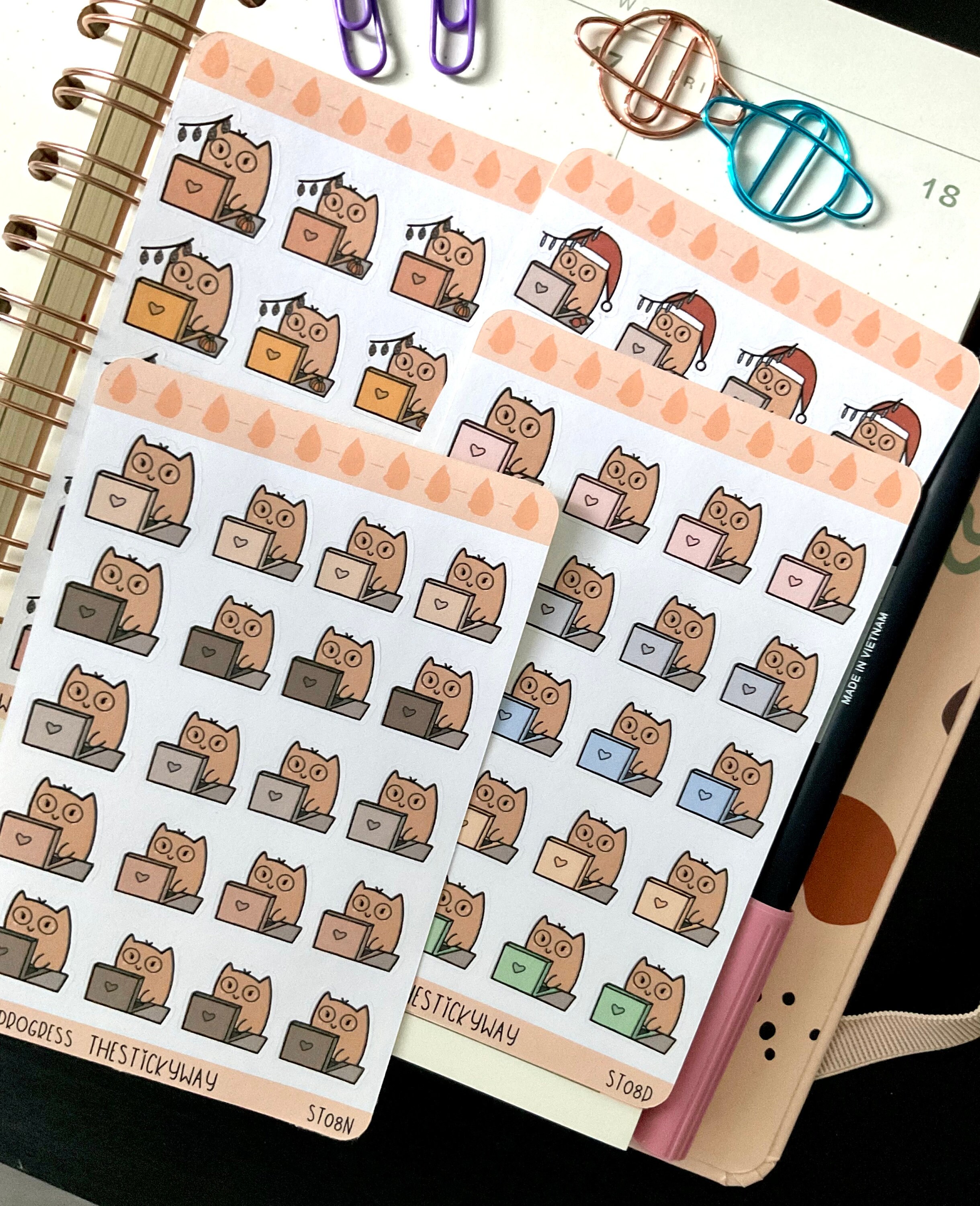 Sticker Sheet: Work in Progress, Cute Sticker Sheet, Bullet Journal ...