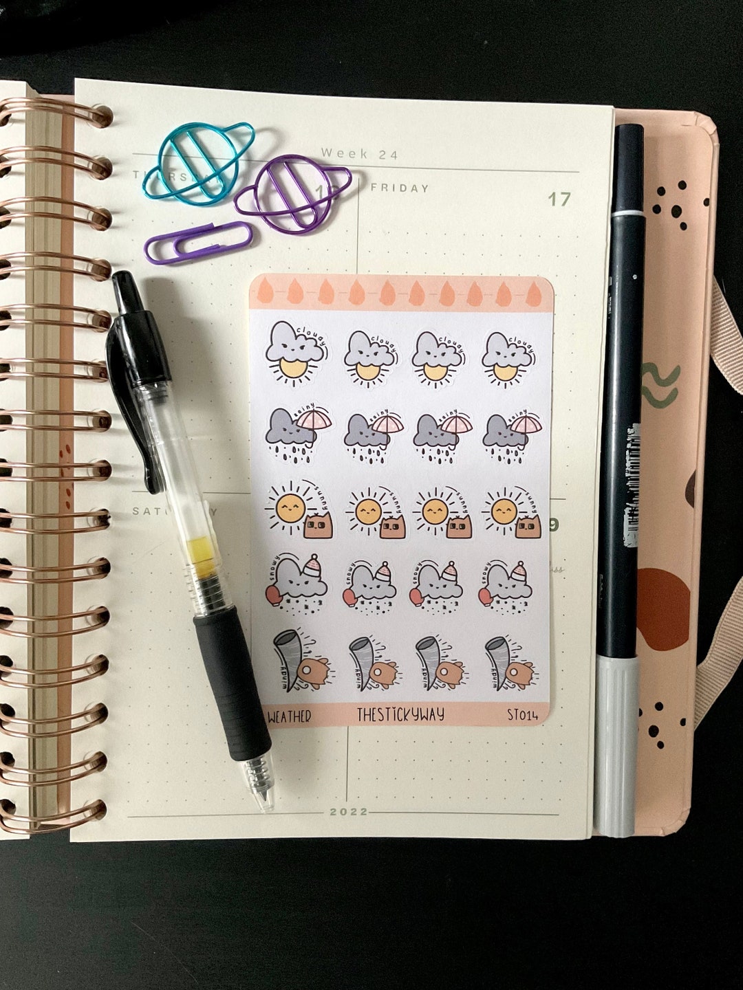 Sticker Sheet: Weather, Stickers for Bullet Journal, Planners ...