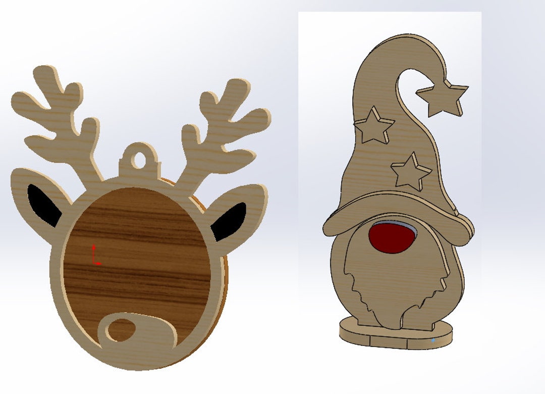 Laser Cut Dwarf and Reindeer DXF , Laser Cutting Vector Christmas File ...