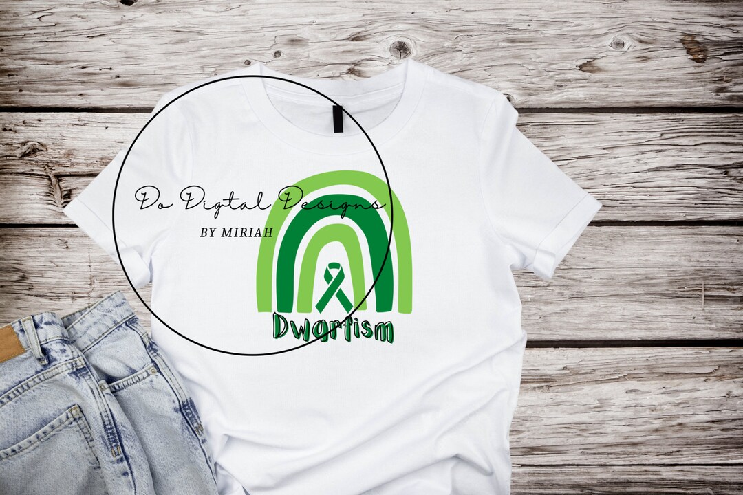 Dwarfism Awareness Rainbow/ Svg/png/design/ Custom/ Tshirt/ribbon/green ...