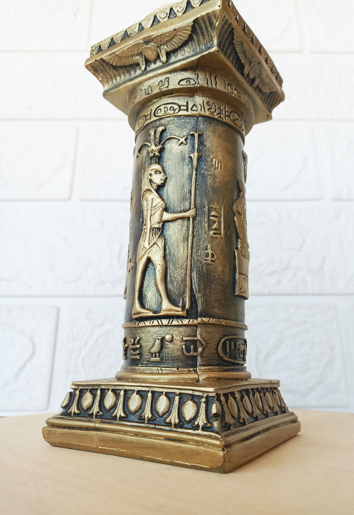 Ancient Egyptian Column Candlestick Candle Holder - Etsy
