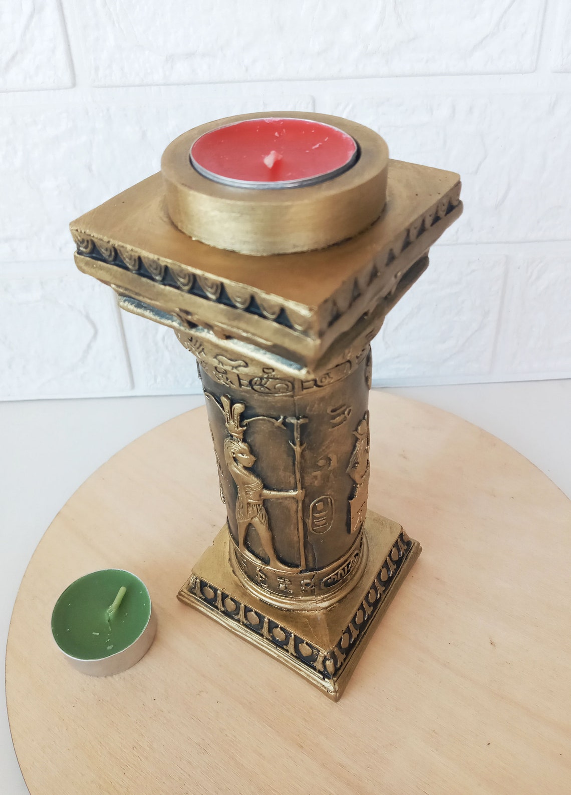 Ancient Egyptian Column Candlestick Candle Holder - Etsy