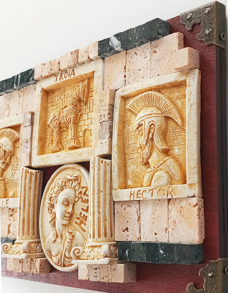 Achilles Hector Helen Troy Wall Figurine - Etsy