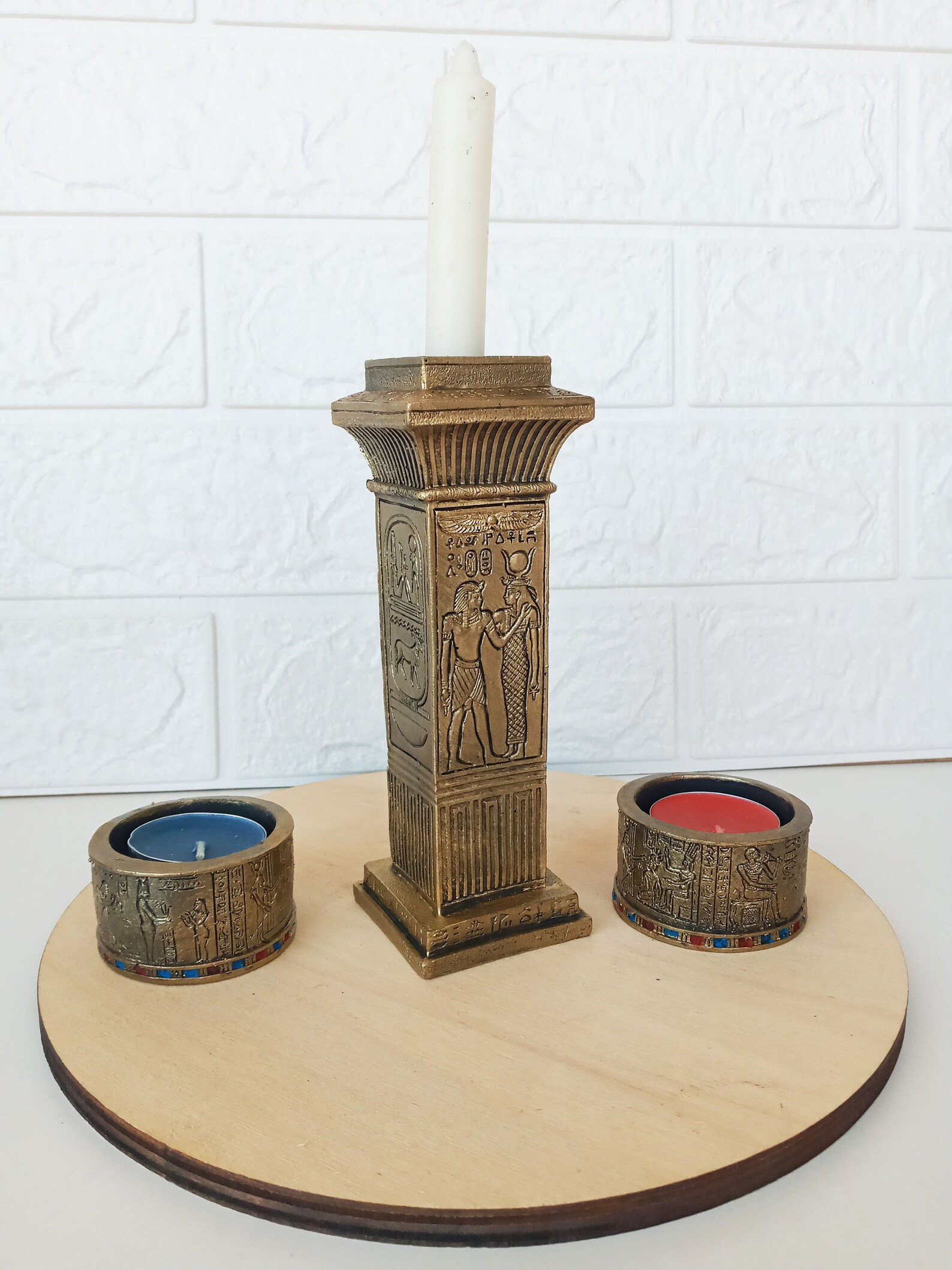 Ancient Egyptian Candlestick Candle Holder Set - Etsy