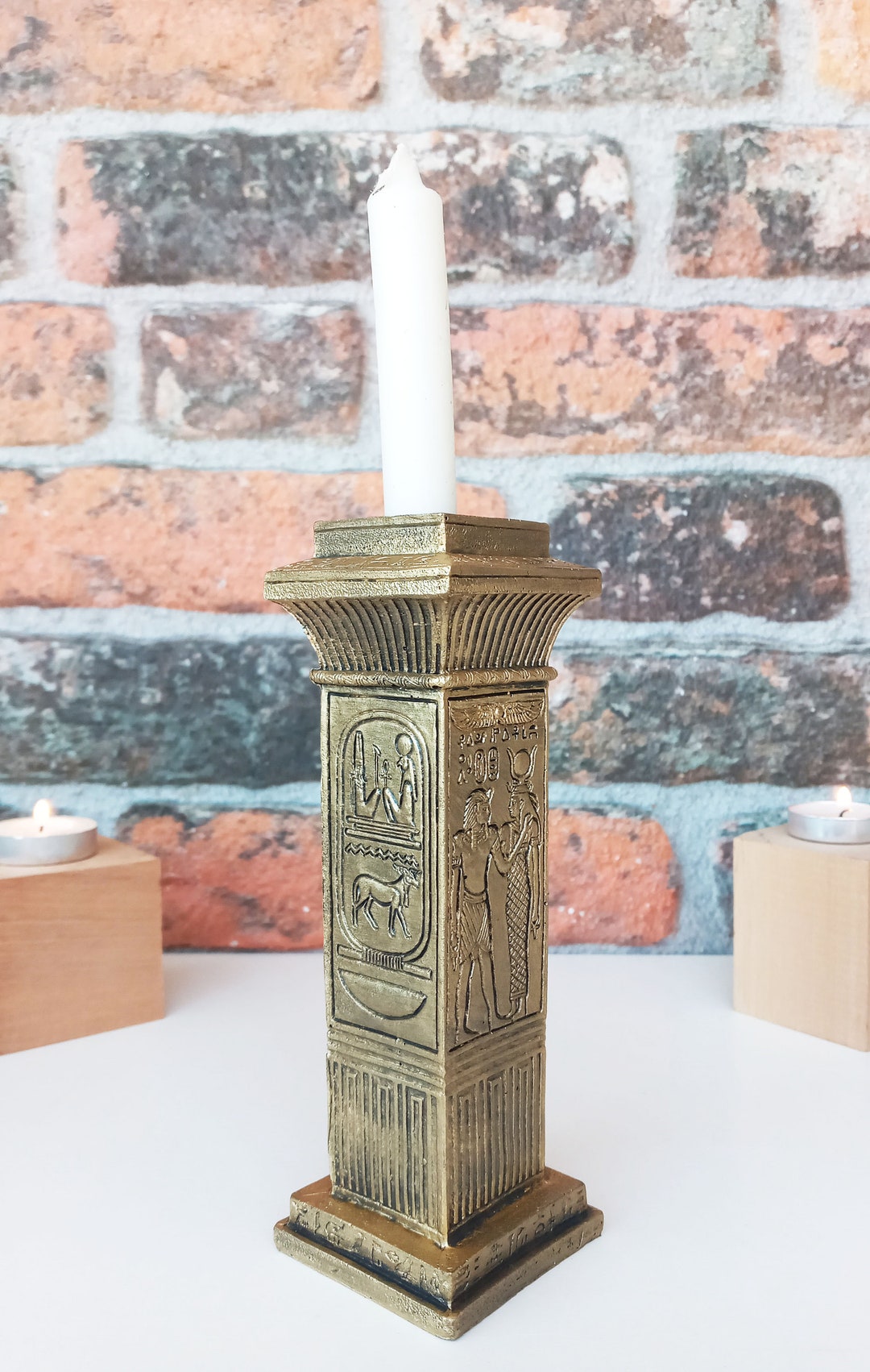 Ancient Egyptian Column Candle Holder - Etsy UK